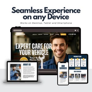 Automotive Mechanic Website Template Canva, Mobile Detailing Website ...