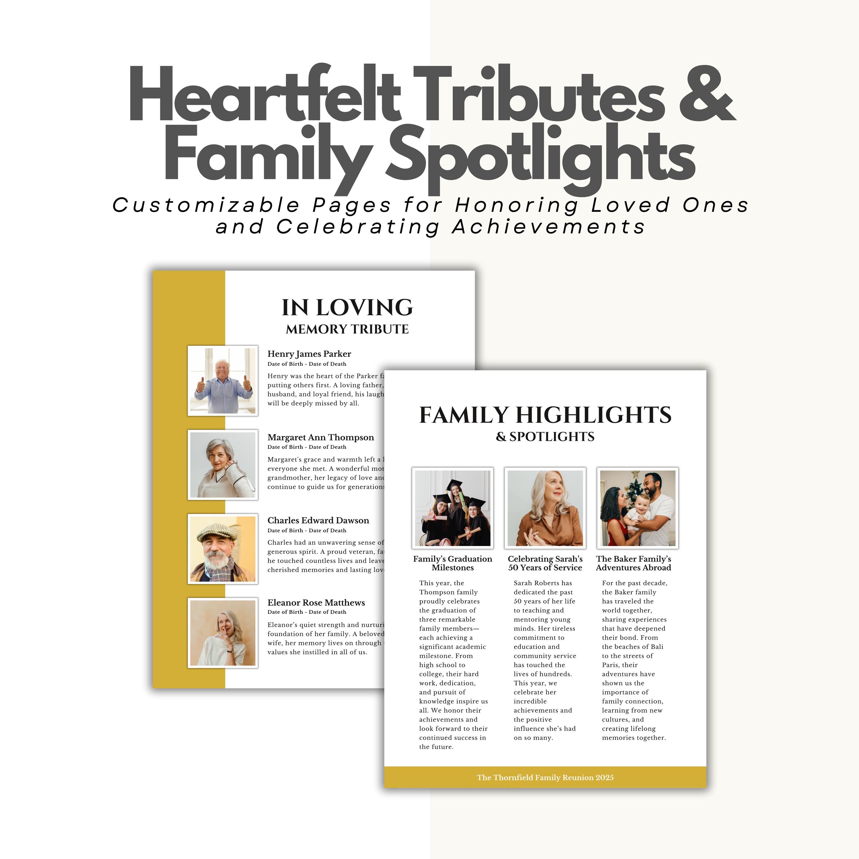 Editable Family Reunion Program Template: Canva Itinerary Booklet ...