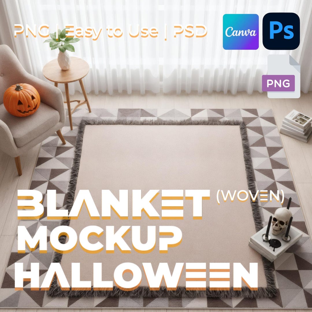 Woven Blanket Mockup: Photoshop, Canva, PNG (digital Download) - Etsy