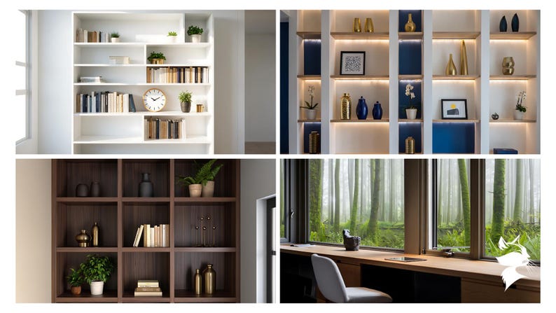 Pack +20 Zoom Backgrounds With Wall Shelves for Office, Virtual ...