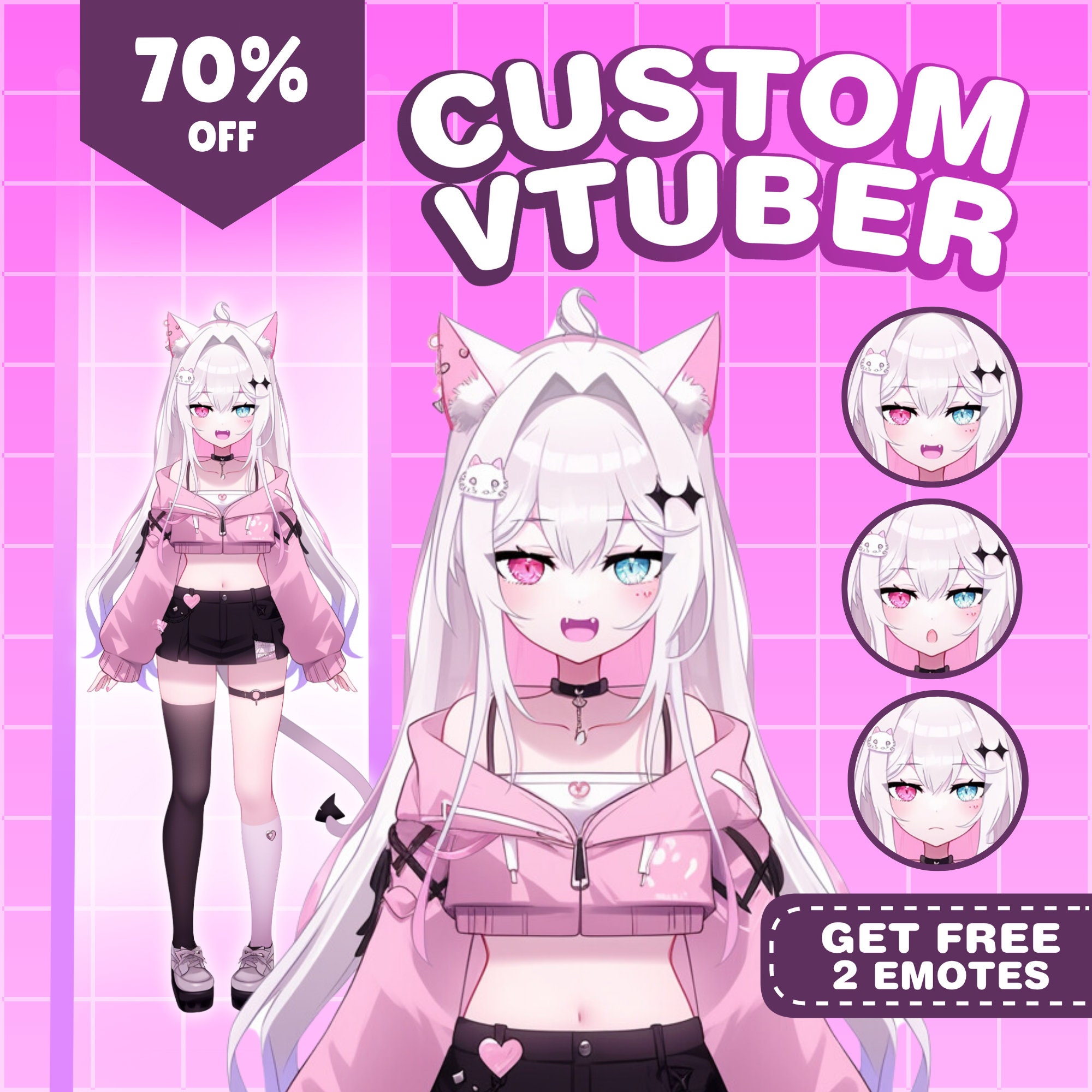 Custom Vtuber Model for Live2d Vtuber Design, Vtuber Model, Vtuber Live2d, Vtuber Commission ...