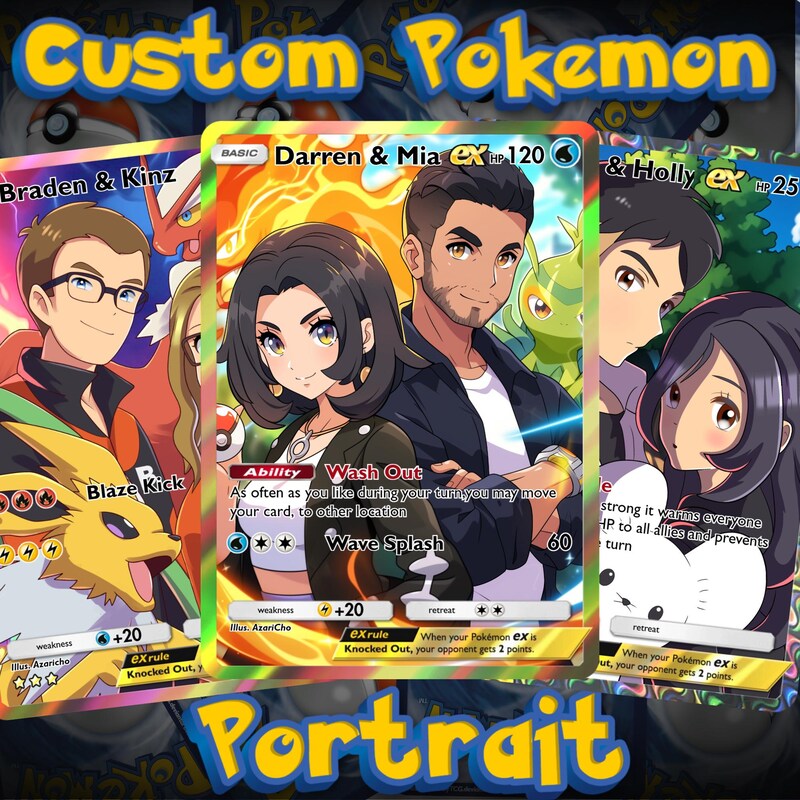 Custom Pokémons Cards - Etsy Australia