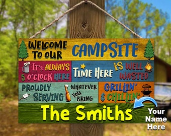 Wood Camping Sign | Etsy