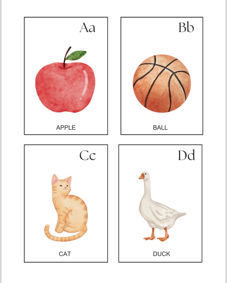 Printable Alphabet Flashcards | Montessori Cards | Homeschool Learning ...