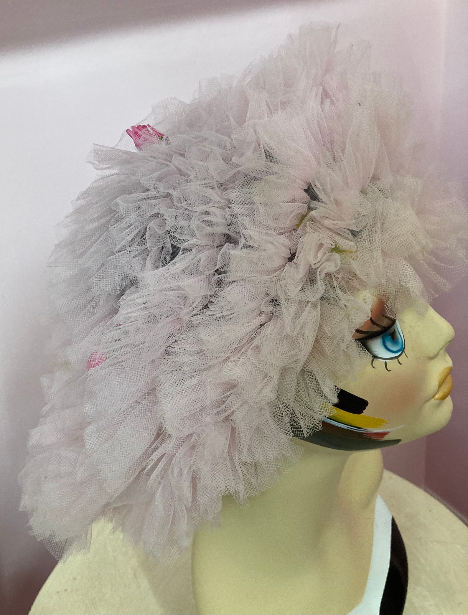 Vintage 50s Pink Floral Bonnet. 50s Curler Hat. 1950s Curler - Etsy