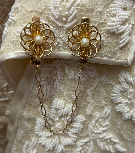 Vintage sweater clip gold - Gem