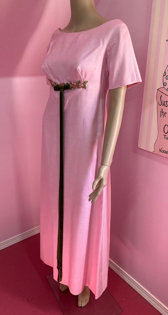 Vintage 60s Long Pink Dress. Long Pink Gown.Long 60s … - Gem