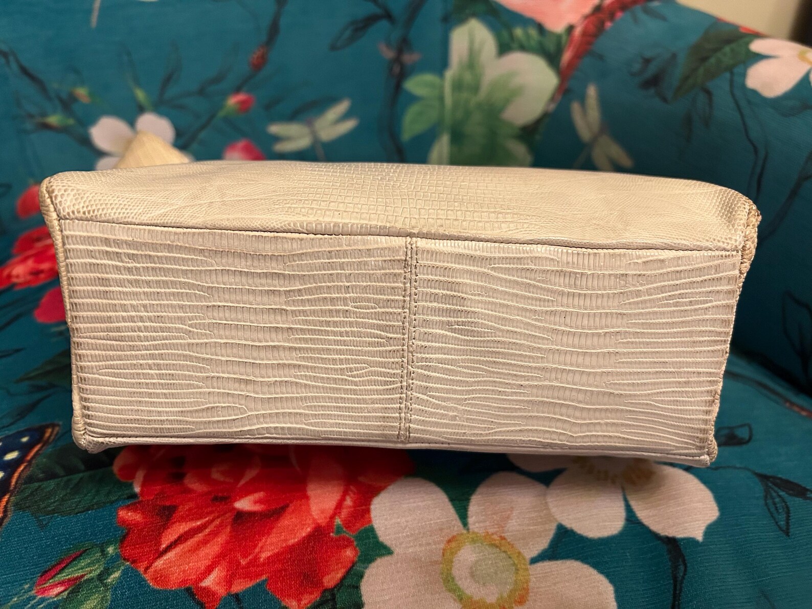 Vintage 50s Kelly Bag Purse. Off-white Lizard Leather Purse by ...