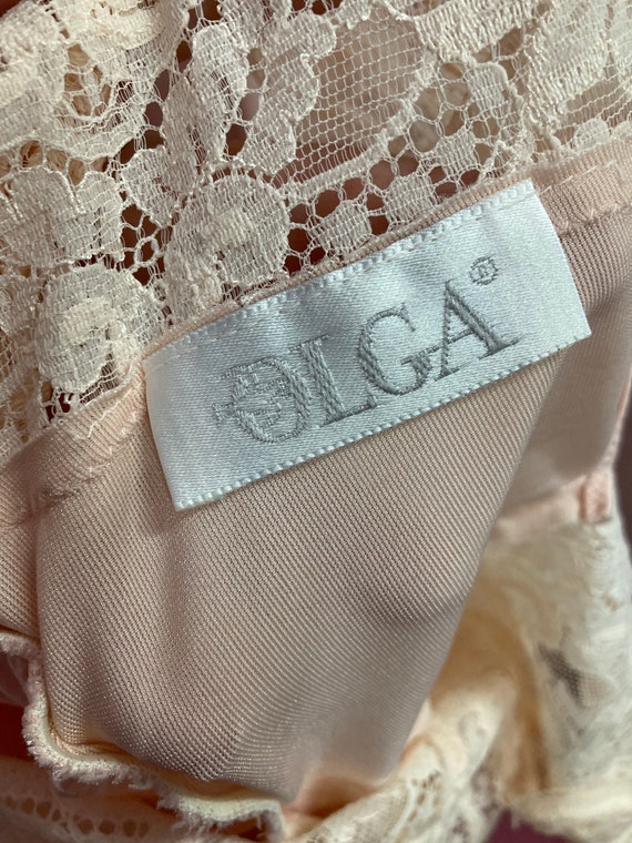 Vintage 80s Peach Satin Olga Peignoir Set Olga Night… Gem