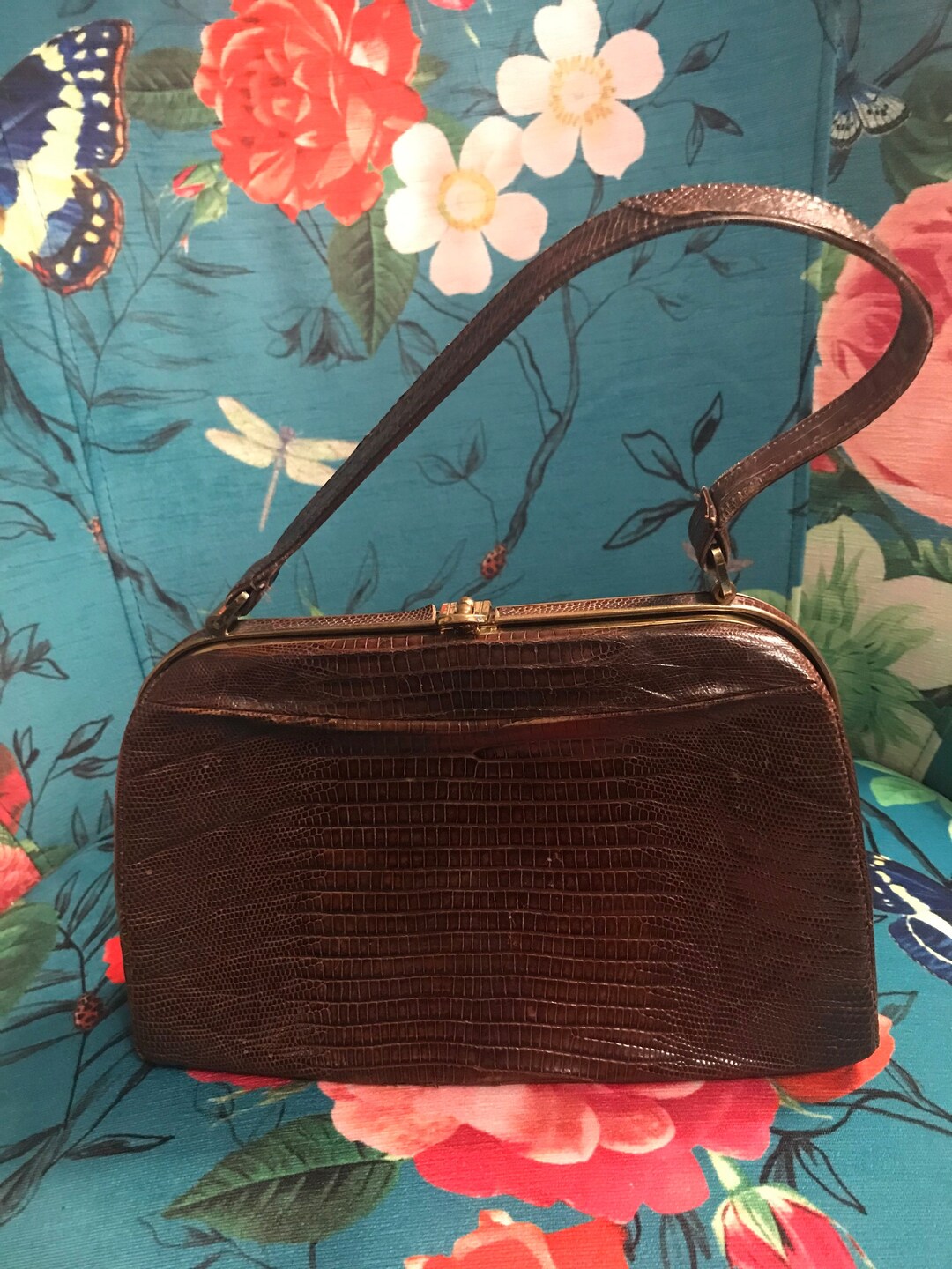 Vintage 50s Deitsch Purse.brown Lizard Leather Purse by Deitsch. - Etsy