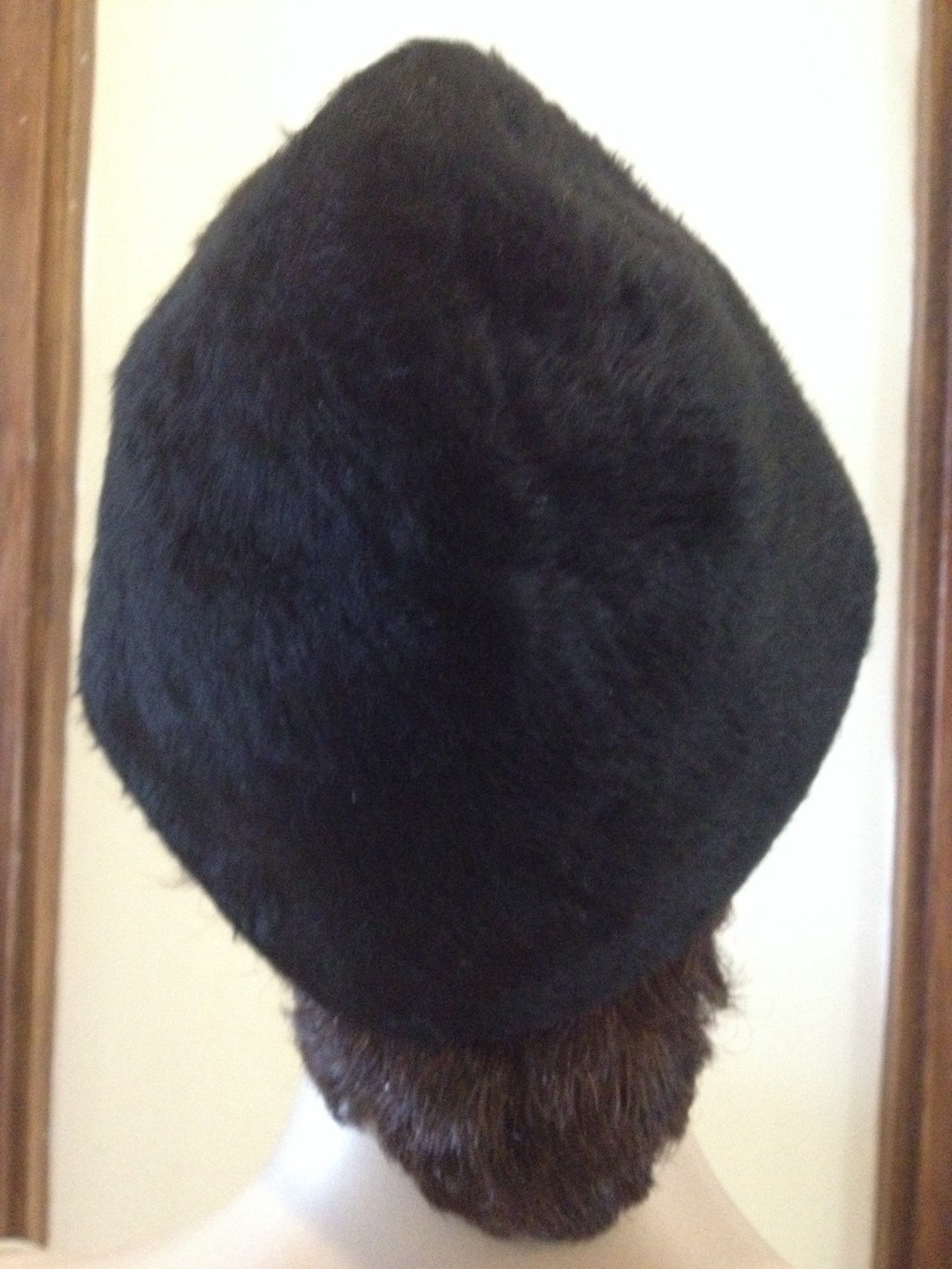 Vintage 1940s Black Fur Felt Hat by Olga & Louise With - Etsy