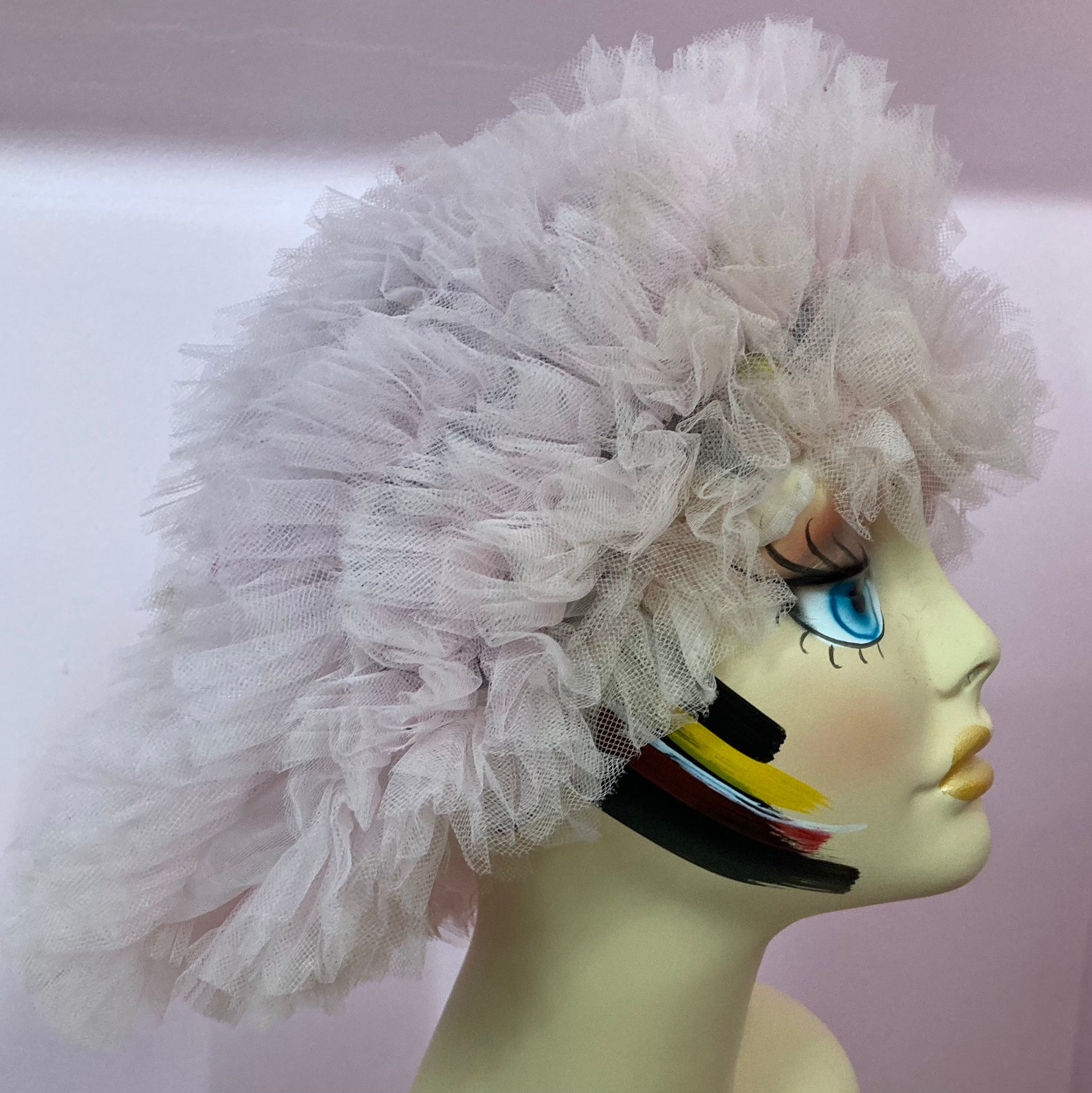 Vintage 50s Pink Floral Bonnet. 50s Curler Hat. 1950s Curler - Etsy