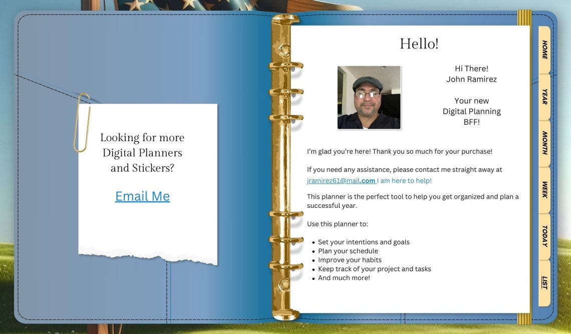 Digital Planner Printable Planner Daily Orginizer Digital Weekly ...
