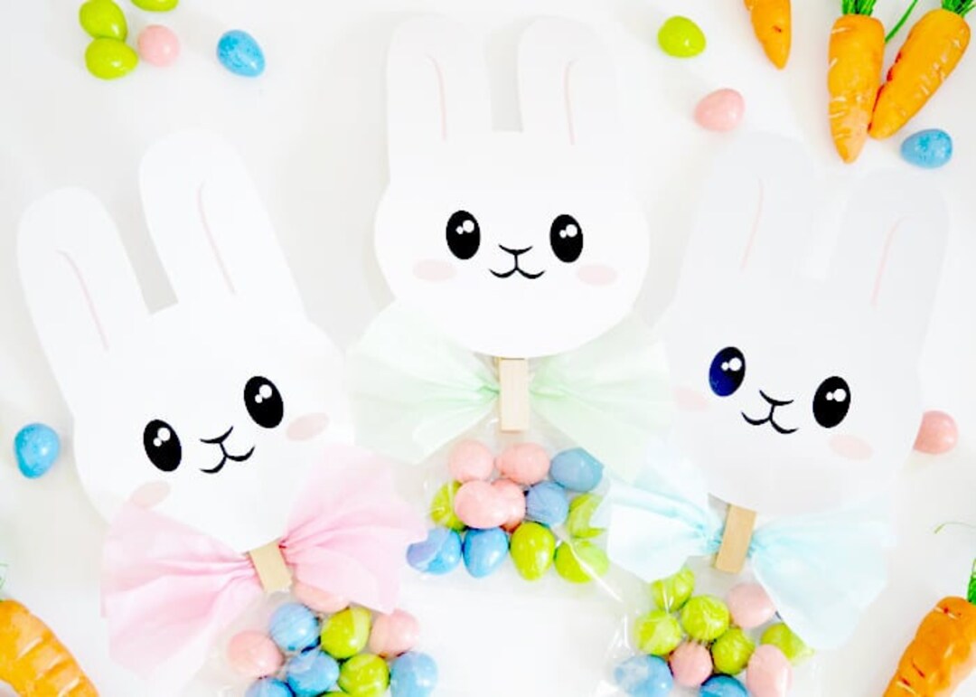 Easter Bunny Treat Bag Toppers - Etsy