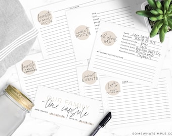 Family Time Capsule Project Workbook - Etsy