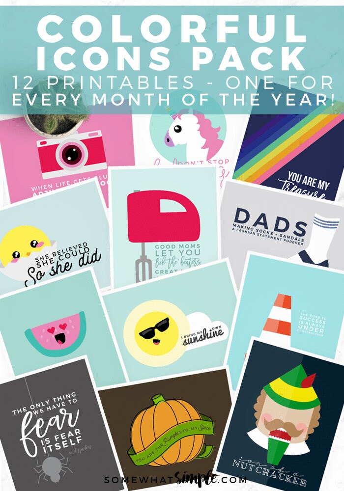 Colorful Icons Printable Pack - Etsy