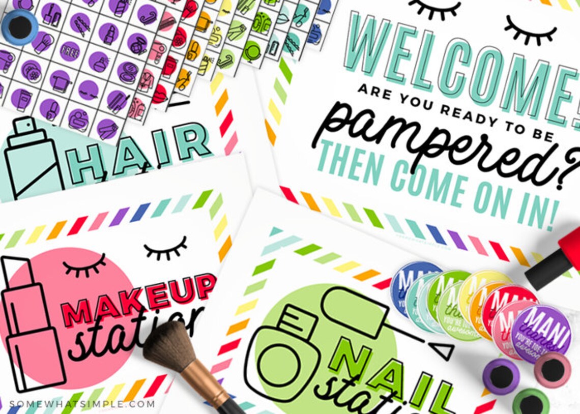Pamper Me Pajama Party Printable Pack | Etsy