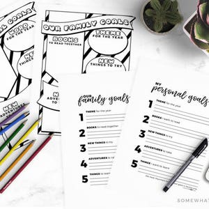 Family Goals Tracker + Worksheet - Etsy