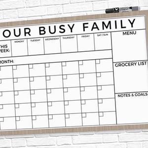 LARGE Family Calendar 24" X 36" Large Printable - 3 Styles! - Etsy