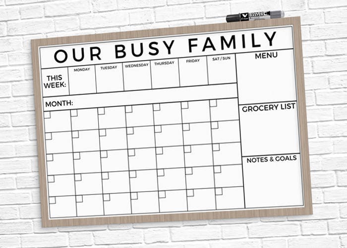 LARGE Family Calendar 24 X 36 Large Printable 3 - Etsy Canada