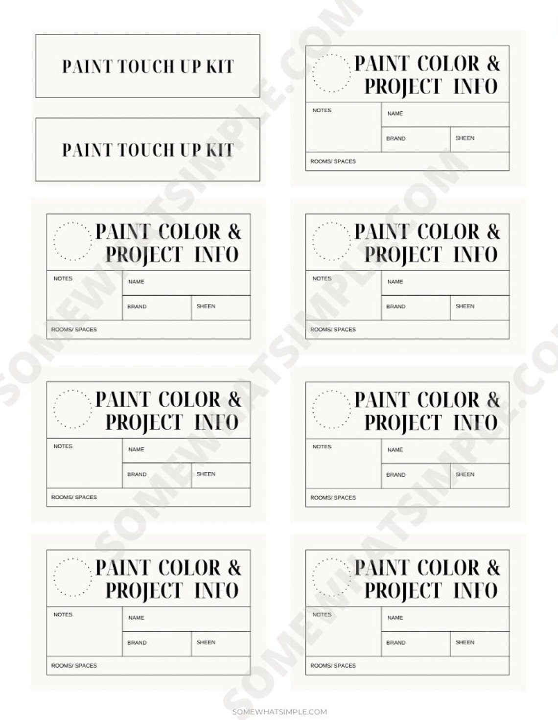 Paint Jar Labels - Etsy