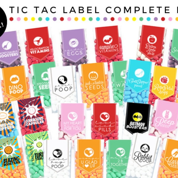Tic Tac Labels - Etsy