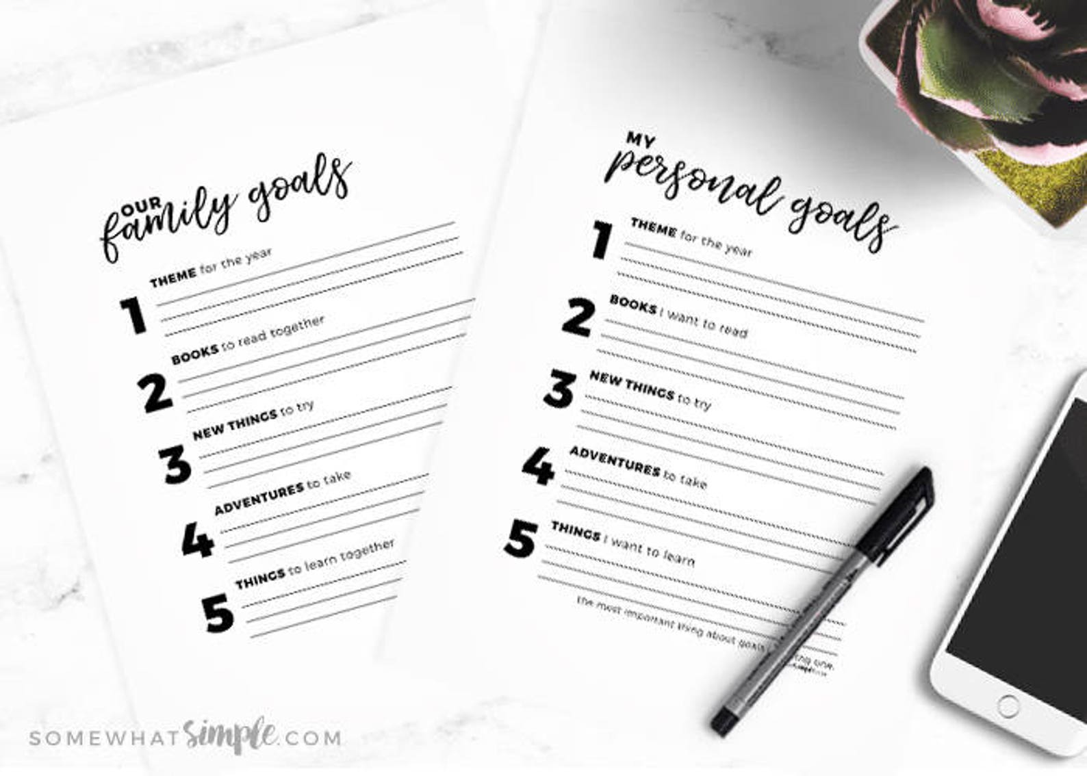 Family Goals Tracker + Worksheet - Etsy