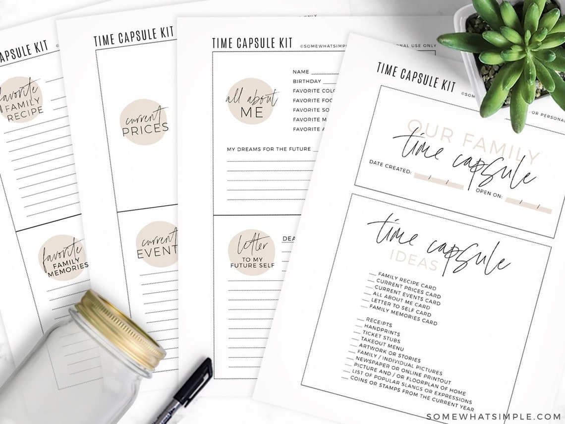 Family Time Capsule Printables - Etsy