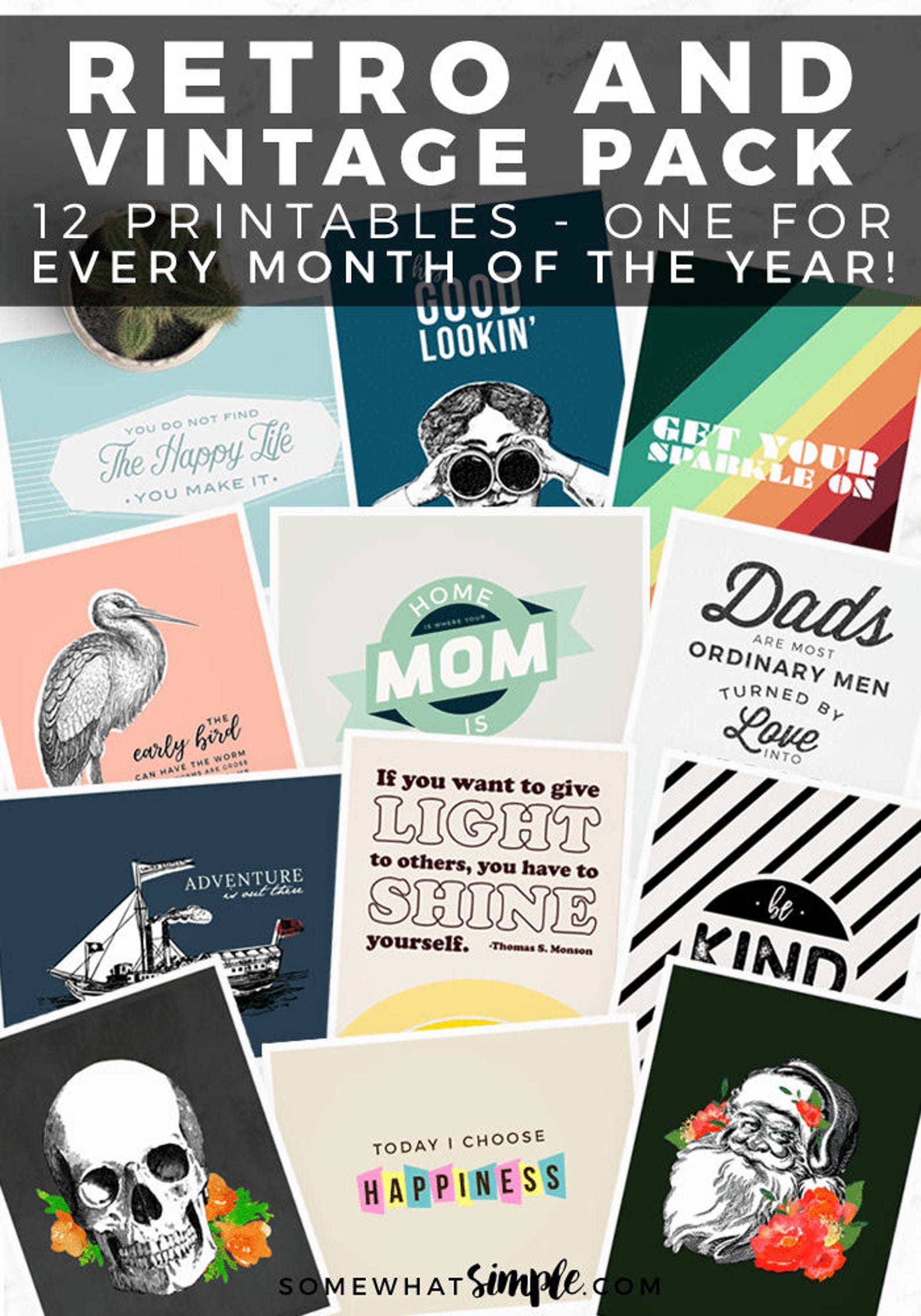 Retro + Vintage Printable Pack - Etsy