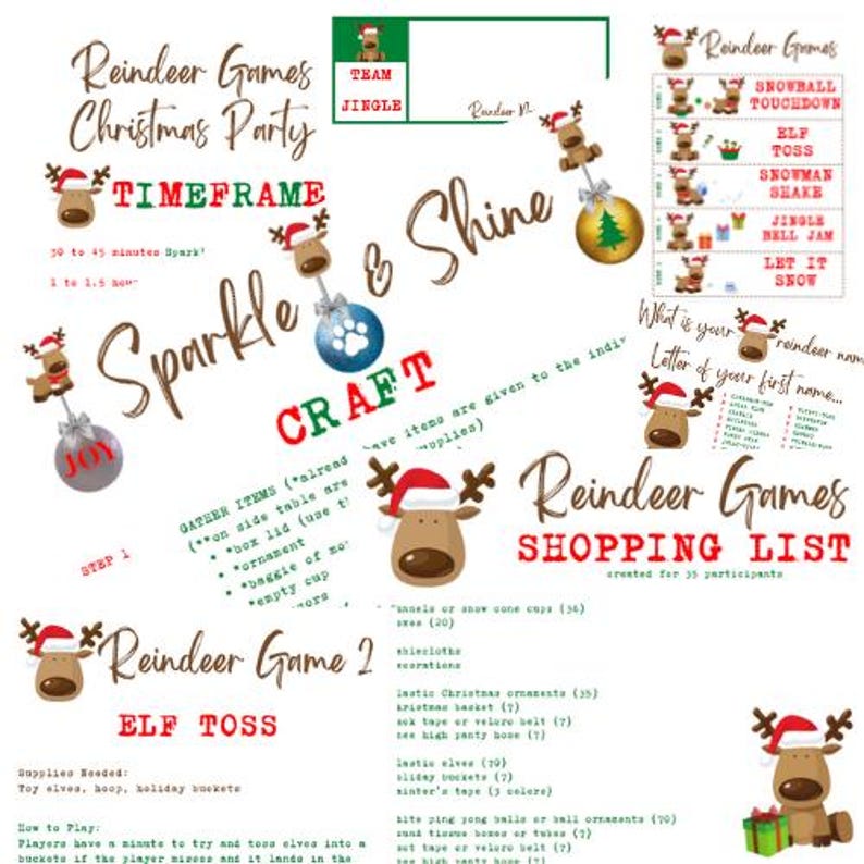 Reindeer Games: the Ultimate Christmas Party Experience! Pdf Packet - Etsy