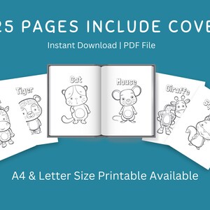 Activity Book (2) - Coloring - Cute Animals - Etsy