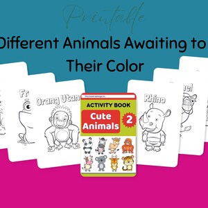 Activity Book (2) - Coloring - Cute Animals - Etsy