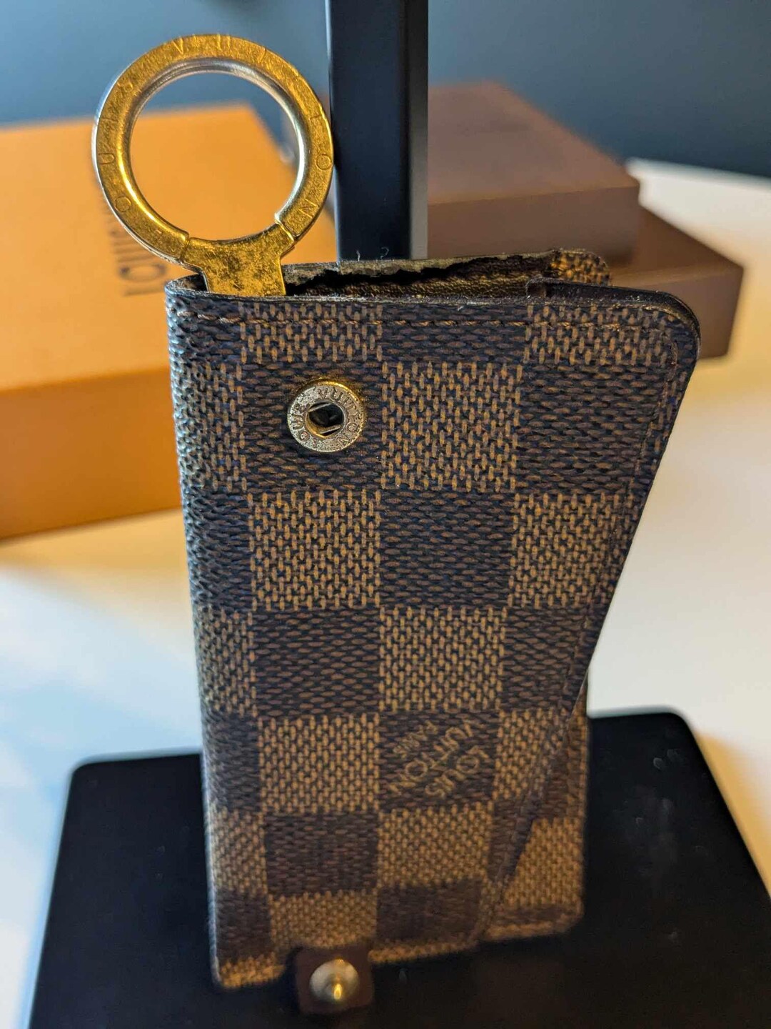 AUTHENTIC RARE Louis Vuitton Damier Clochette Key Case Damier Ebene Key ...