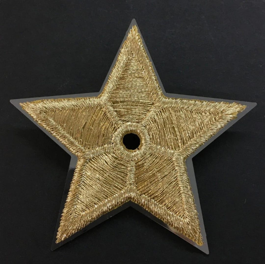 Christian Dior Star Brooch Pin Badge Gold Embroidery Mirrored Silver ...