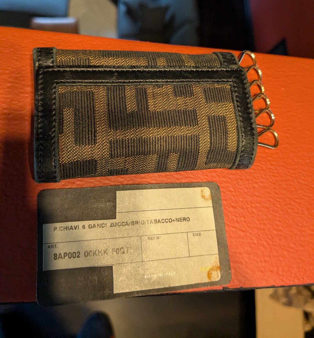 AUTHENTIC VINTAGE FENDI 90's Zucca Pattern Canvas / Leather Canvas Key ...