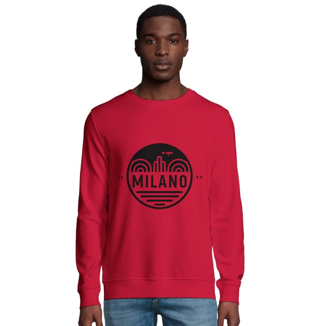 Milano Casual Wear Trendy Red Top Sweater Unisex T-shirt Fasion Syle ...