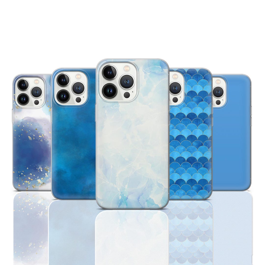 Aesthetic Blue Pattern Phone Case, Elegant Minimalist Cover - Etsy