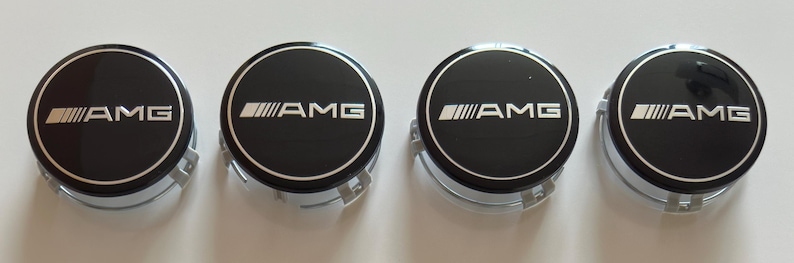 Set of 4 Black 75mm 2.95 Inch AMG Wheel Center Hub Caps - Etsy