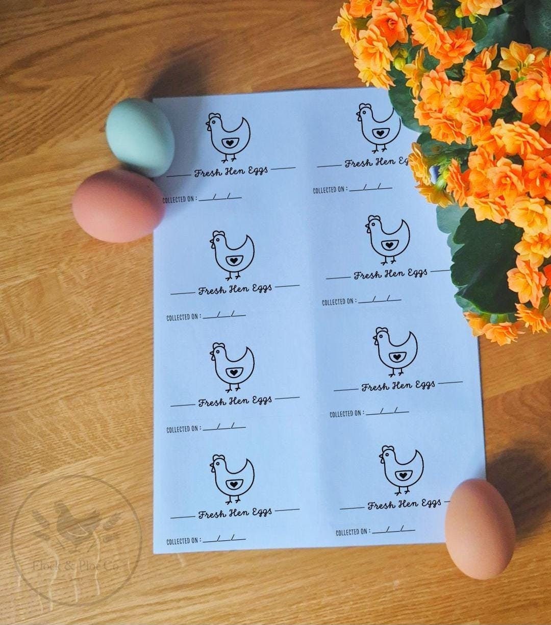 Egg Box Labels – Printable PDF – Farm Fresh Chicken Design With Date ...