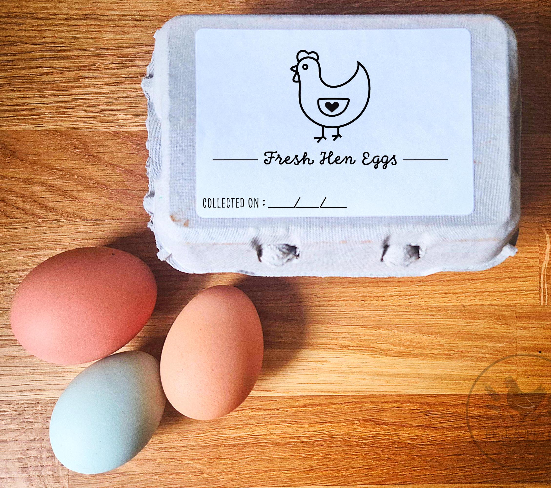Egg Box Labels – Printable PDF – Farm Fresh Chicken Design With Date ...