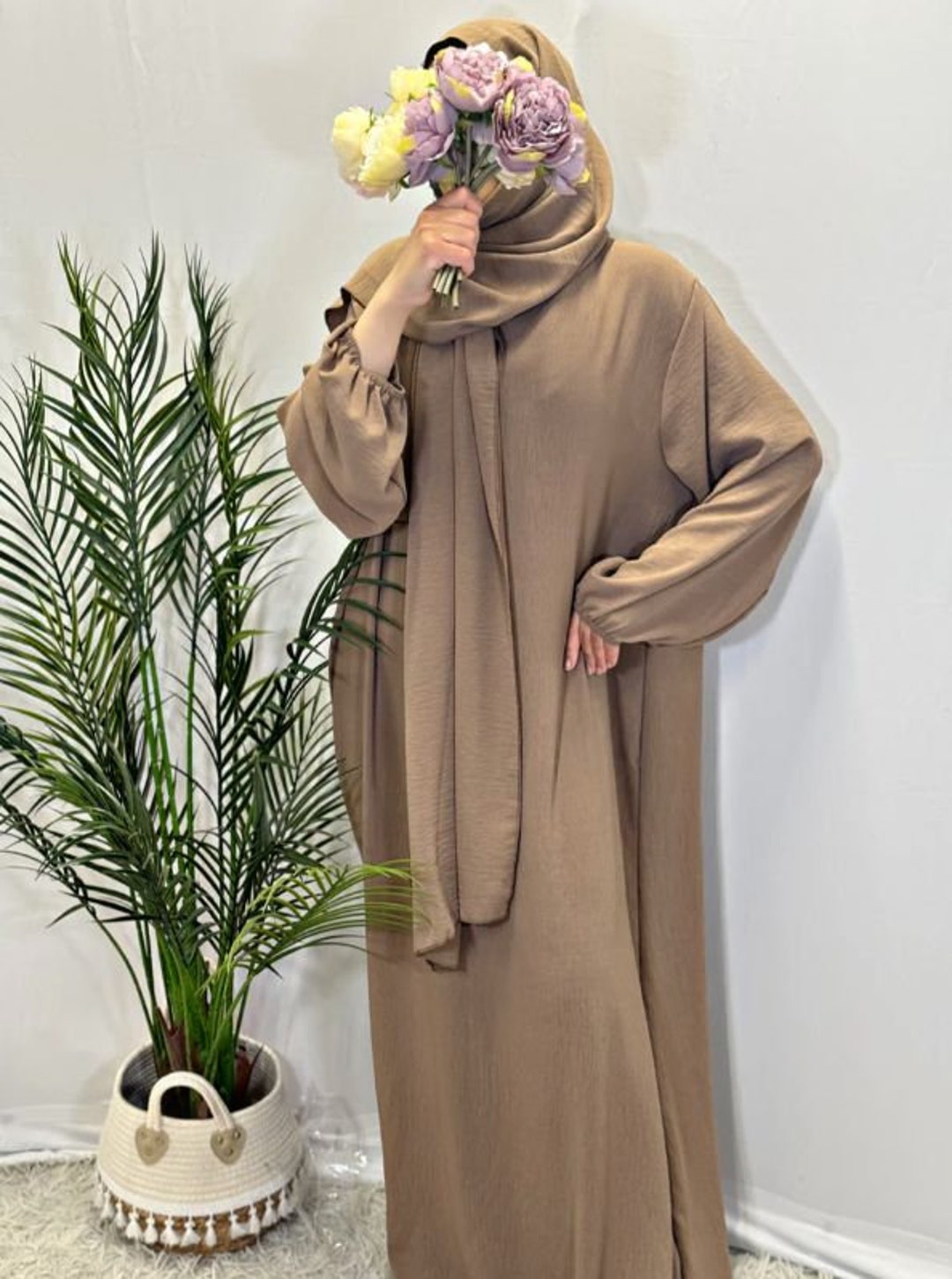 Ladies Abaya With Attached Hijab : Muslim Women's Abaya One Size UK ...