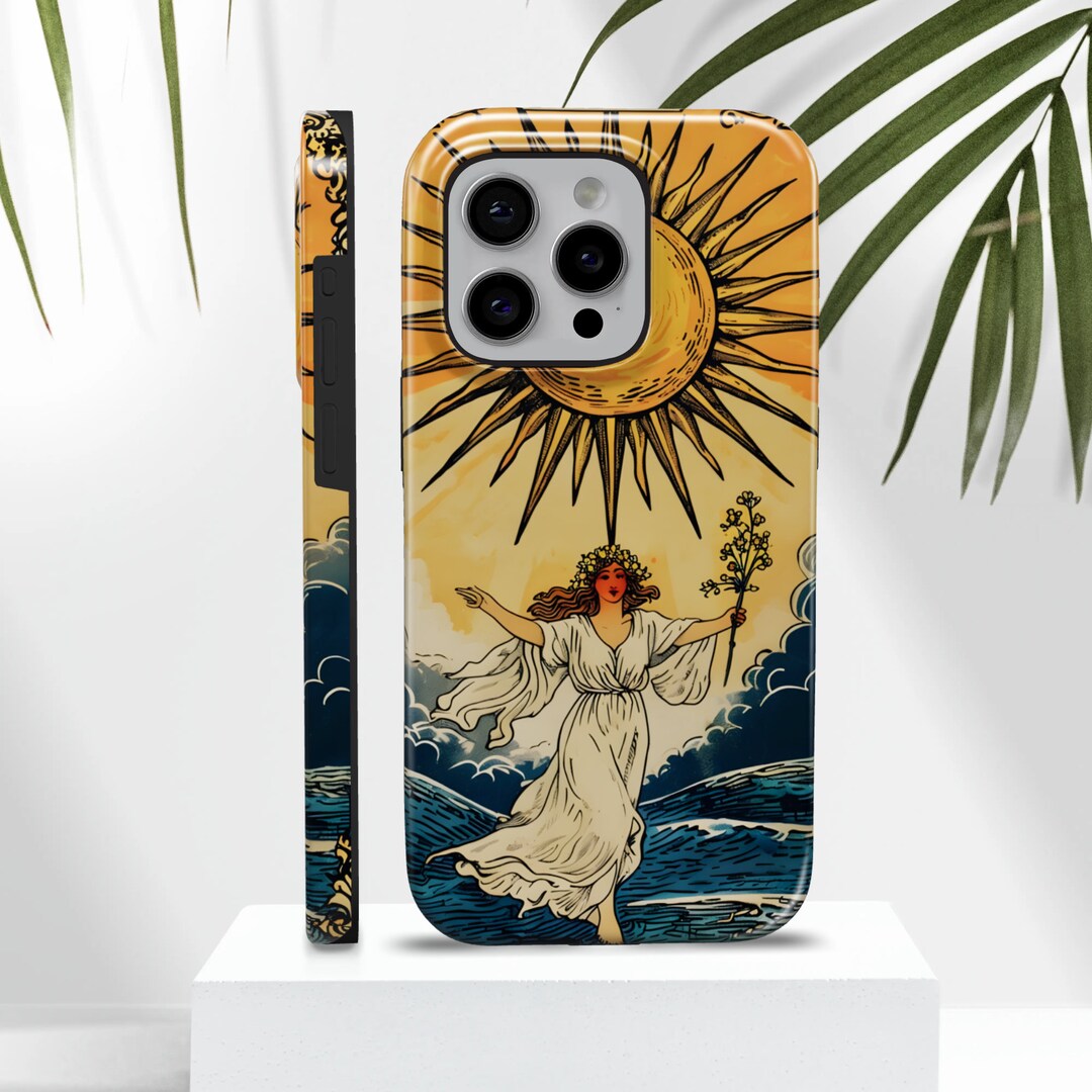 Psychedelic Aesthetic Tarot Card Cover Vintage Gift Taro Sun Phone Case ...