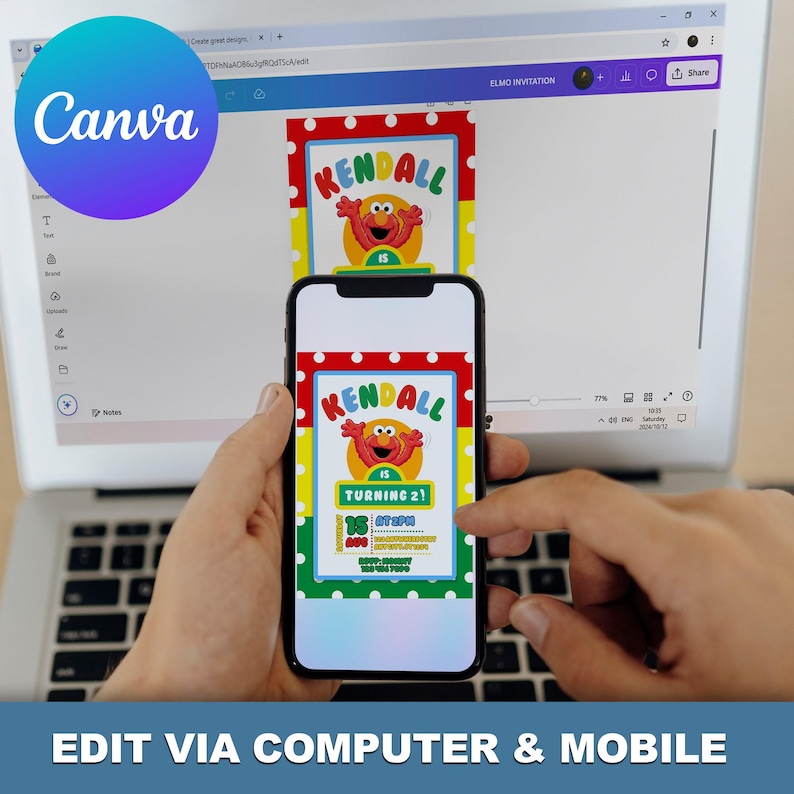 Editable Birthday Invitation, Elmo Birthday Invitation, Printable for ...