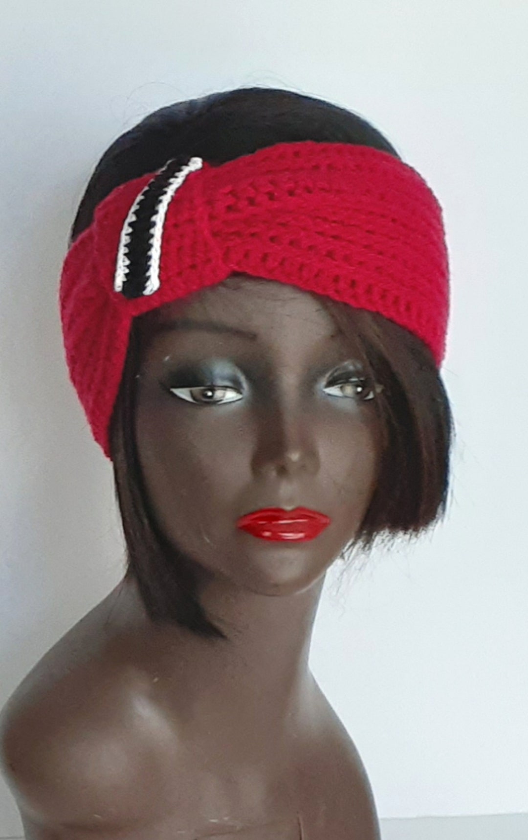 Trinidad Flag Inspired Headband Ear Warmer, Trini Women Winter Turban ...