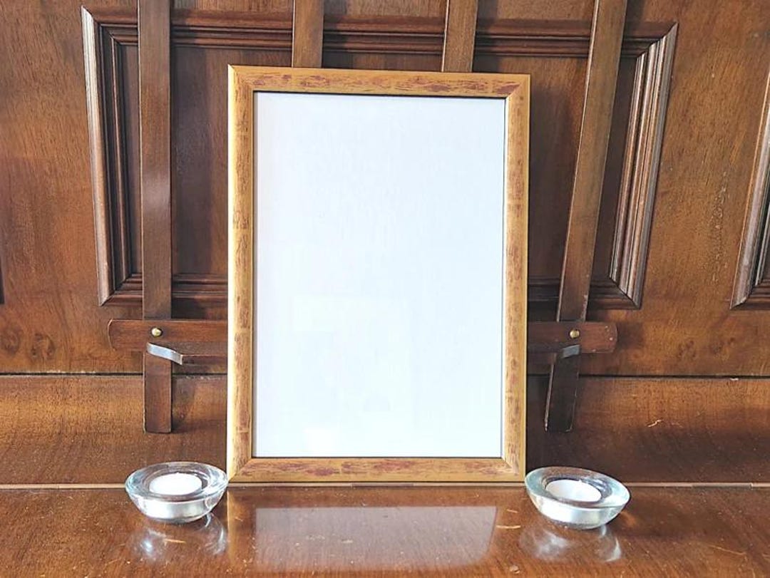 Distressed Brass A4 Certificate Frame. Solid Wood Gilded. Freestanding ...