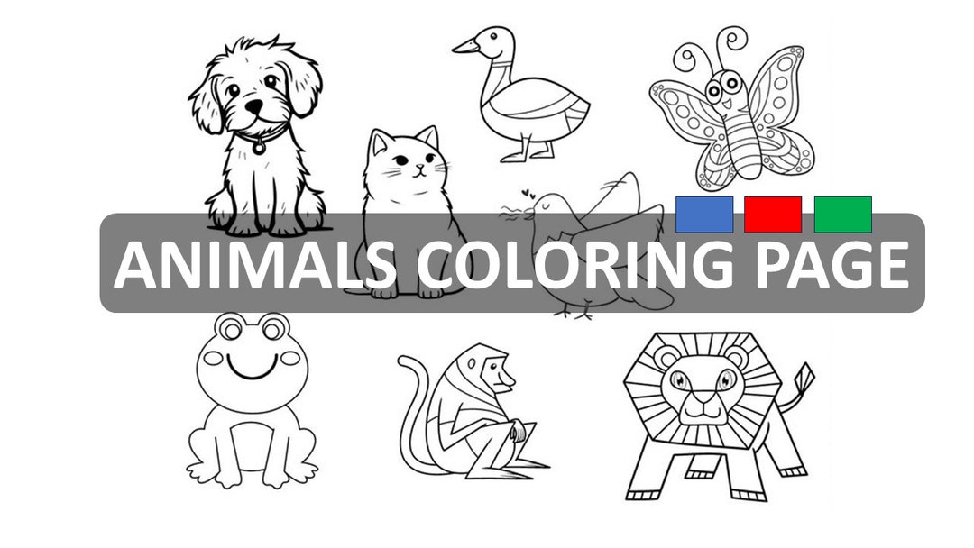 20 Animals Coloring Pages for Kids, Printable Montessori Materials ...