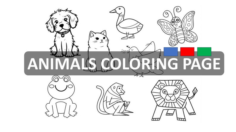 20 Animals Coloring Pages for Kids, Printable Montessori Materials ...