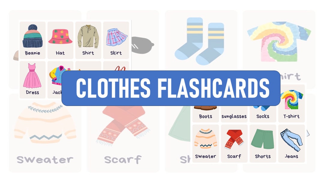 Clothes Flashcards, Printable Montessori Materials, Homeschool Toddler ...