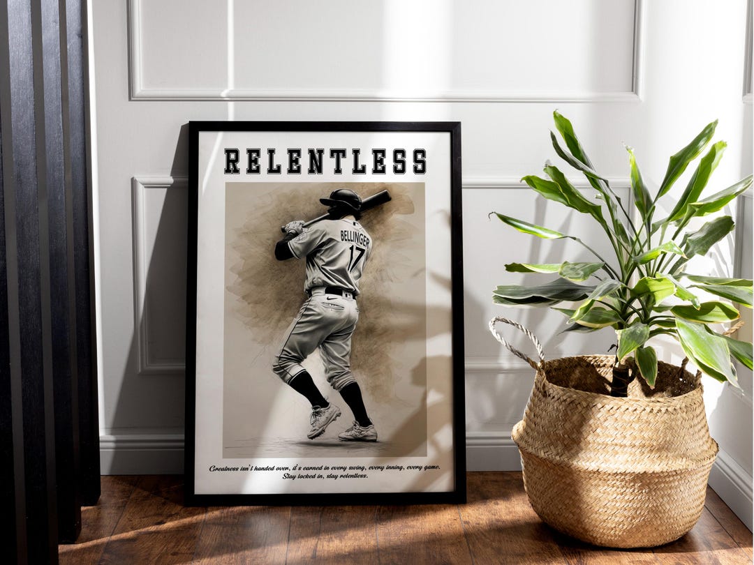 Baseball Wall Art | Relentless Motivational Sports Poster | Athletics ...