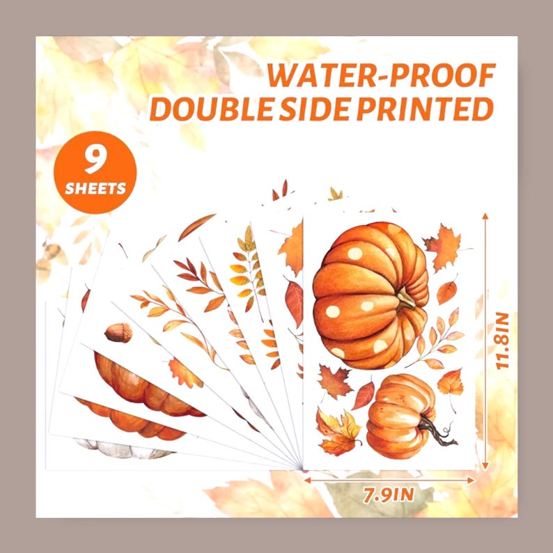 Fall Pumpkin & Leaves Window Clings 82pcs Autumn Harvest Thanksgiving ...
